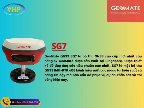 Máy GPS RTK Geomate SG7 - Chất Lượng - Đa Dạng Liên Kết - 608 kênh