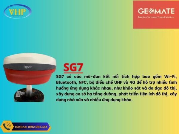 Máy GPS RTK Geomate SG7 - Chất Lượng - Đa Dạng Liên Kết - 608 kênh